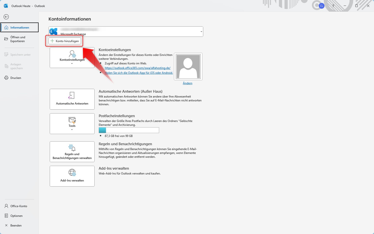 E-Mail in Microsoft Outlook einrichten – Alfahosting Help Center