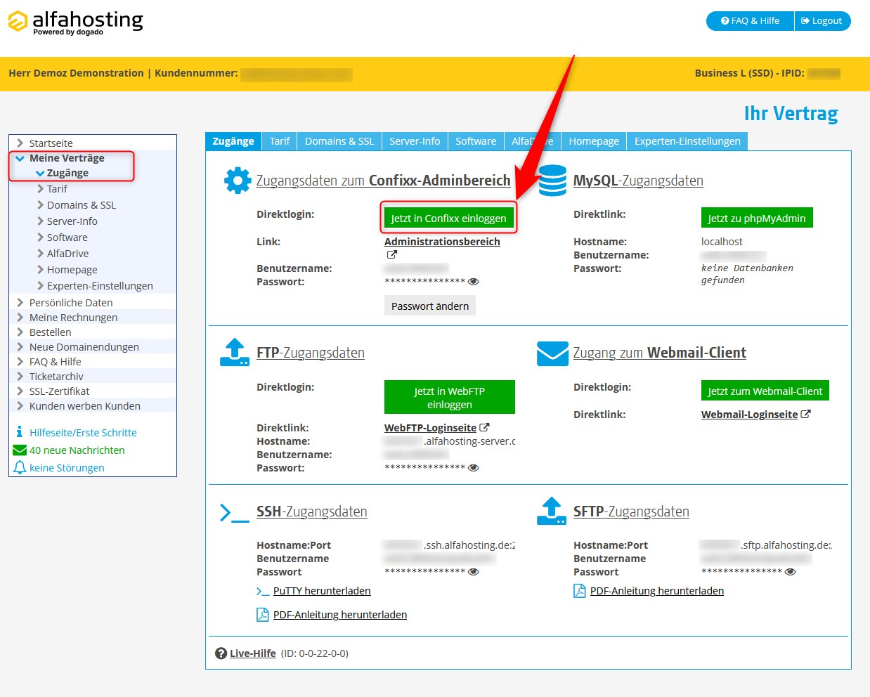 Postfach vergrößern im Confixx – Alfahosting Help Center